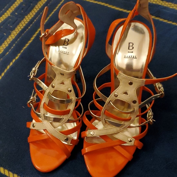 Bakers | Shoes | Orange Summer Bakers Heels | Poshmark